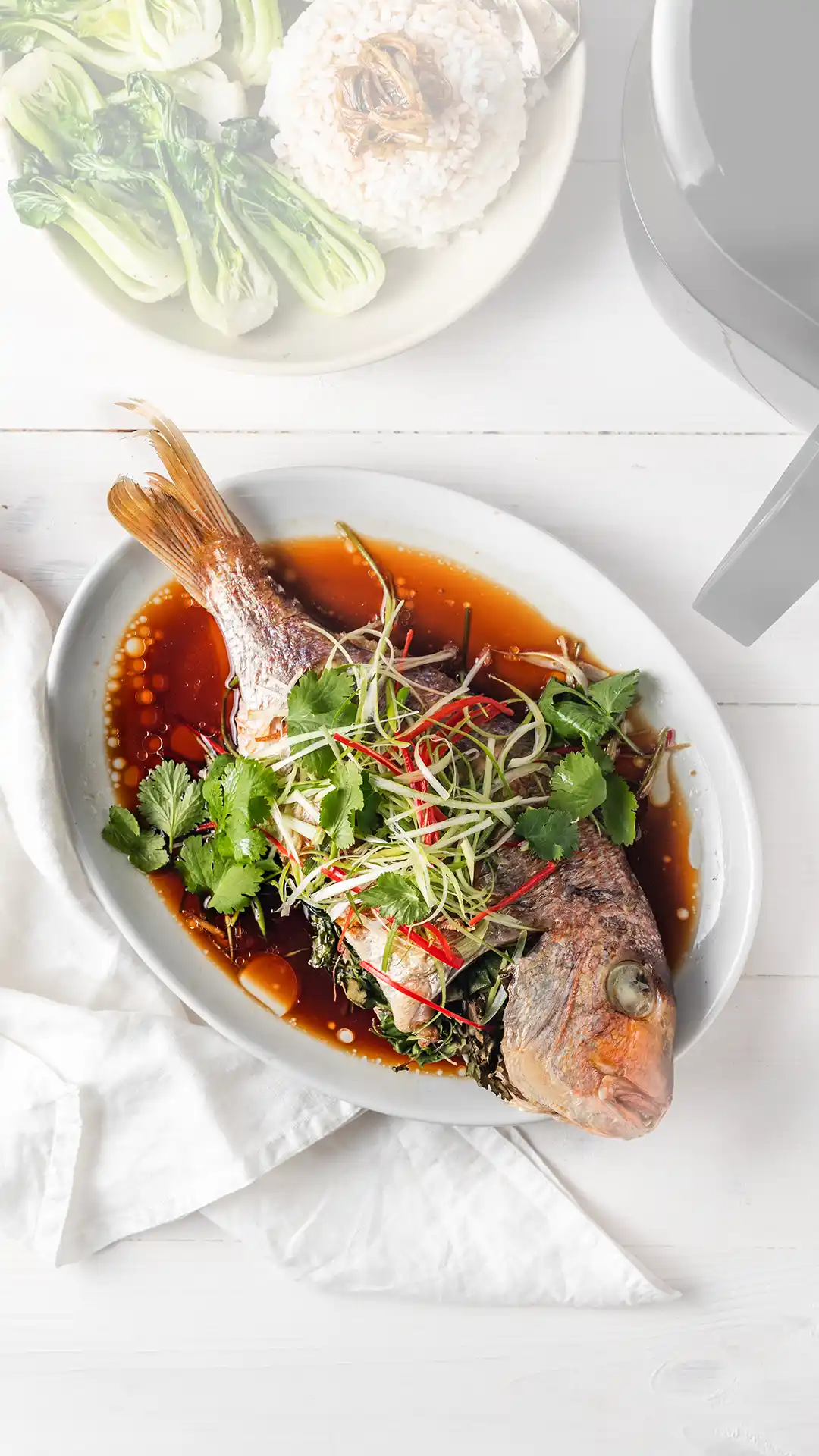 Recepten :: Vlees / vis met groente :: Krokante Gestoomde Vis met Soja ...